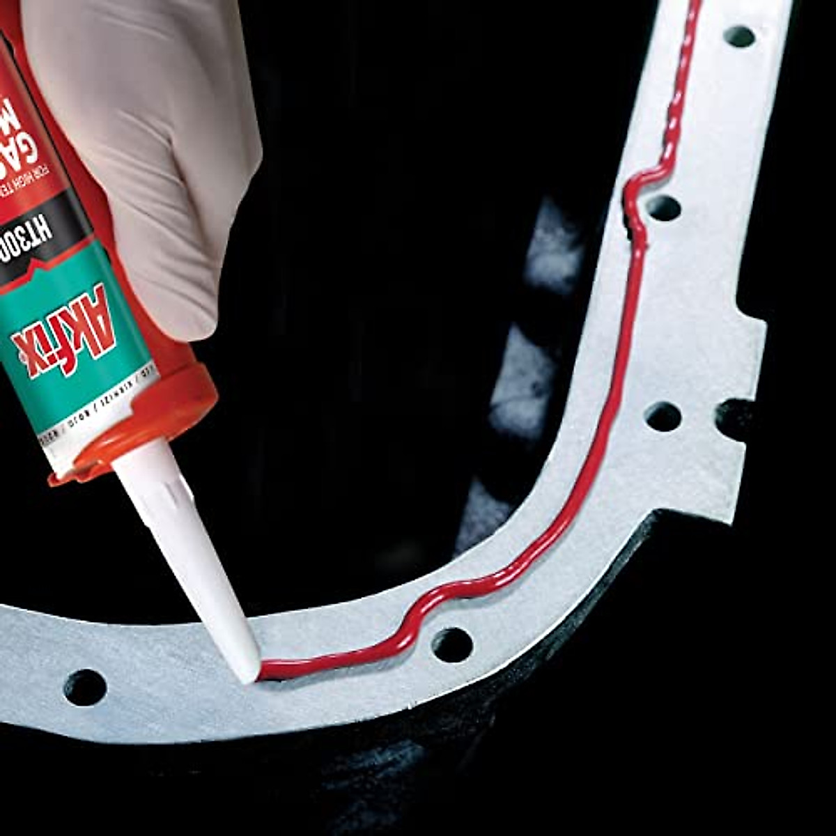Akfix HT300 High Temp Silicone Sealant - RTV Gasket Maker, High Heat Silicone Sealant, Waterproof Seam&Gasket Sealer for Automotive, 100% Silicone Flexible Gap Filler | 1-Pack, 10.5 Oz. Red