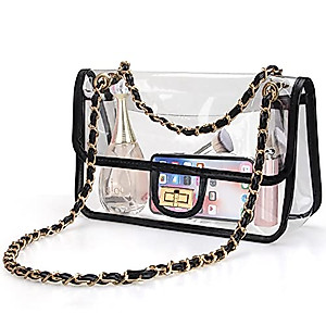 Voikukka Designer Clear Purse Clutch Bag for Women Girls Cute Crossbody Bag Stadium Approved Bags Small Transparent Purse Ladies Concert Clear Seethrough Bag