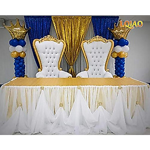 LQIAO 4FTx10FT-125CMx300CM Royal Blue Sequin Backdrops,Party Wedding Photo Booth Backdrop Decoration,Sequin Curtains,Drape,Sequin Panels