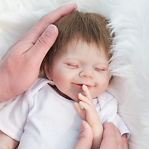 Zlgkjk Reborn Sleeping Baby Dolls Girl, Realistic Newborn Dolls with Soft Vinyl Silicone Full Body, 18 Inches Lifelike Baby Dolls for 3+ Year Old Girls, Kids