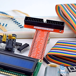 Adeept Starter Kit Compatible with Raspberry Pi 4 3, 2 Model B B+ LCD1602 Servo Motor C and Python Code, Beginner Starter Kit with User Manual Guidebook