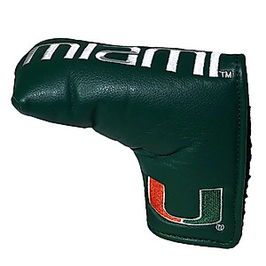 Team Golf NCAA Miami Hurricanes Vintage Blade Putter Cover Golf Club Vintage Blade Putter Headcover, Form Fitting Design, Fits Scotty Cameron, Taylormade, Odyssey, Titleist, Ping, Callaway