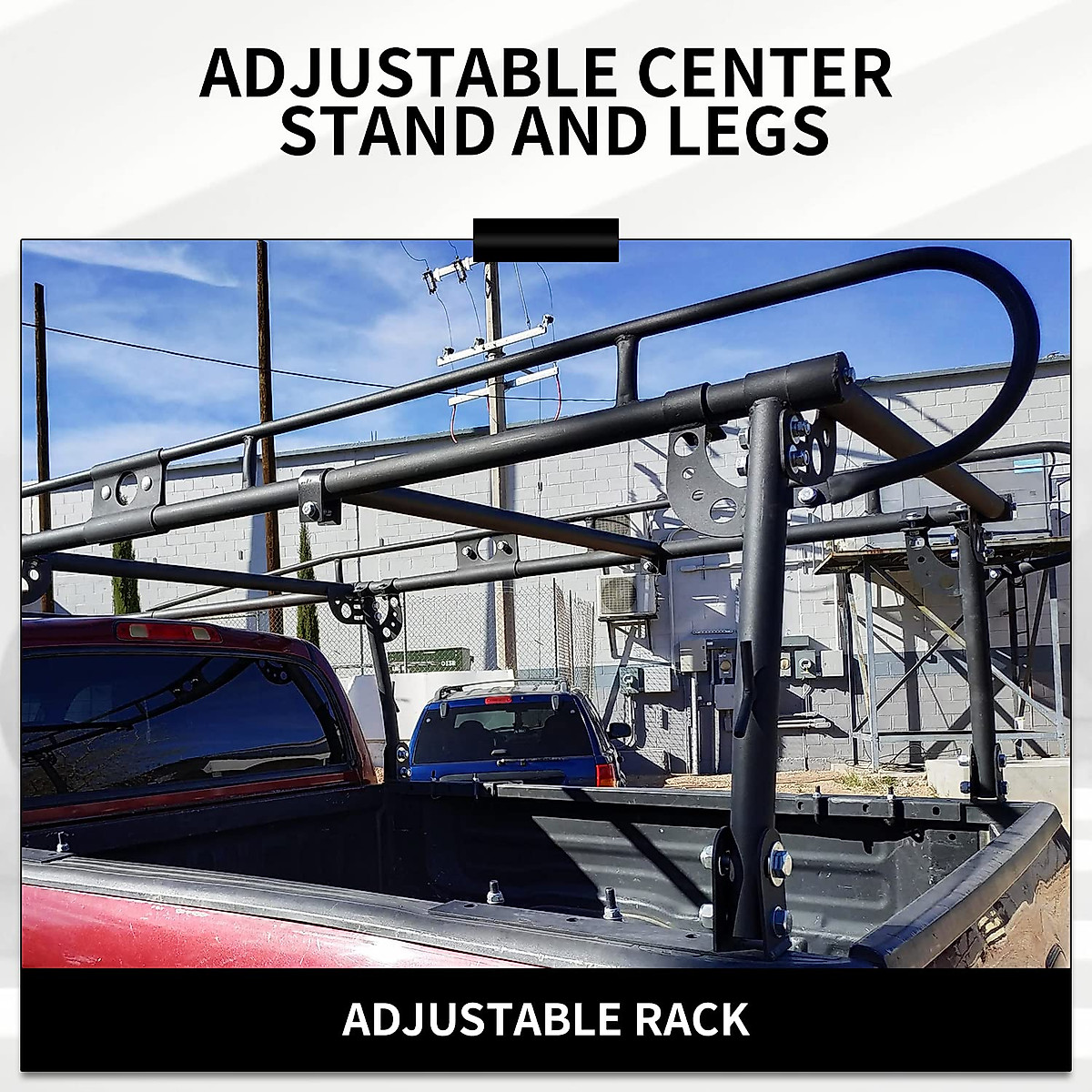 7BLACKSMITHS 1000 LBS Adjustable Truck Contractors Rack Ladder Pickup Kayak Lumber Rack Side Bar Long Cab Full Size 60"(W) x 138"(L) x 34"(H) (You Will get 2 Boxes)
