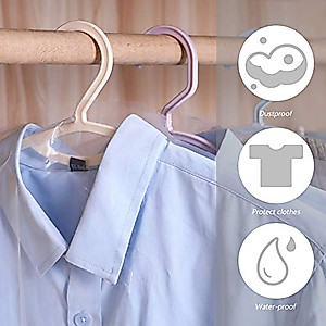 Garment Bags：Cabilock 50 pcs 60 x 100cm Clear Garment Bag Clothing Cover Hanging Clothes Suit Dress Jacket Cover Dry Cleaning Bags for Clothes, Home Storage, Travel
