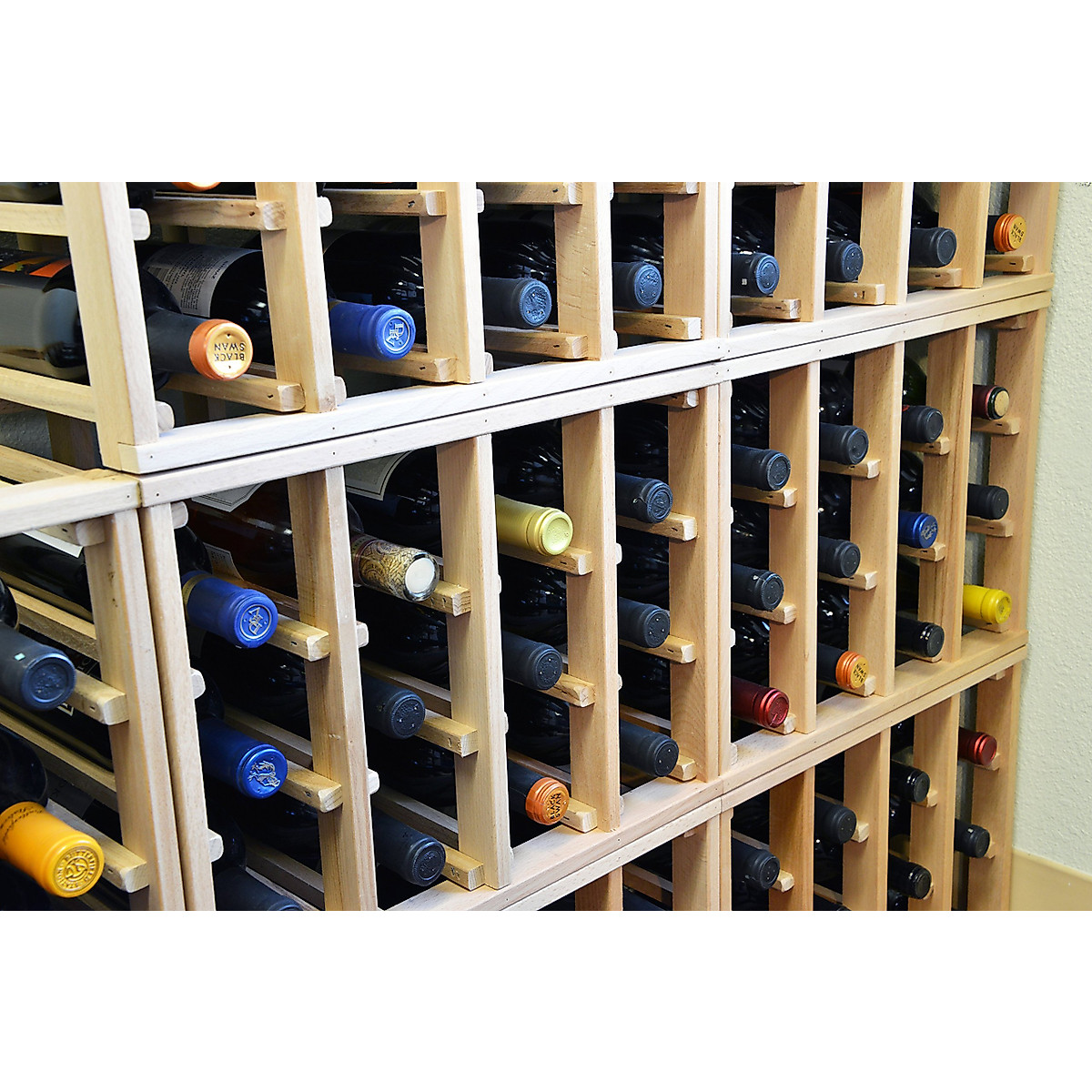 sfDisplay.com,LLC. 24 Bottle Modular Stackable Wine Rack Stack As Many Sets Together (1 Set = 24 Bottle Capacity)