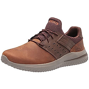 Skechers USA Men's Men's Delson 3.0-Ezra Leather Bungee Lace Slip On Sneaker, CDB, 11 X-Wide