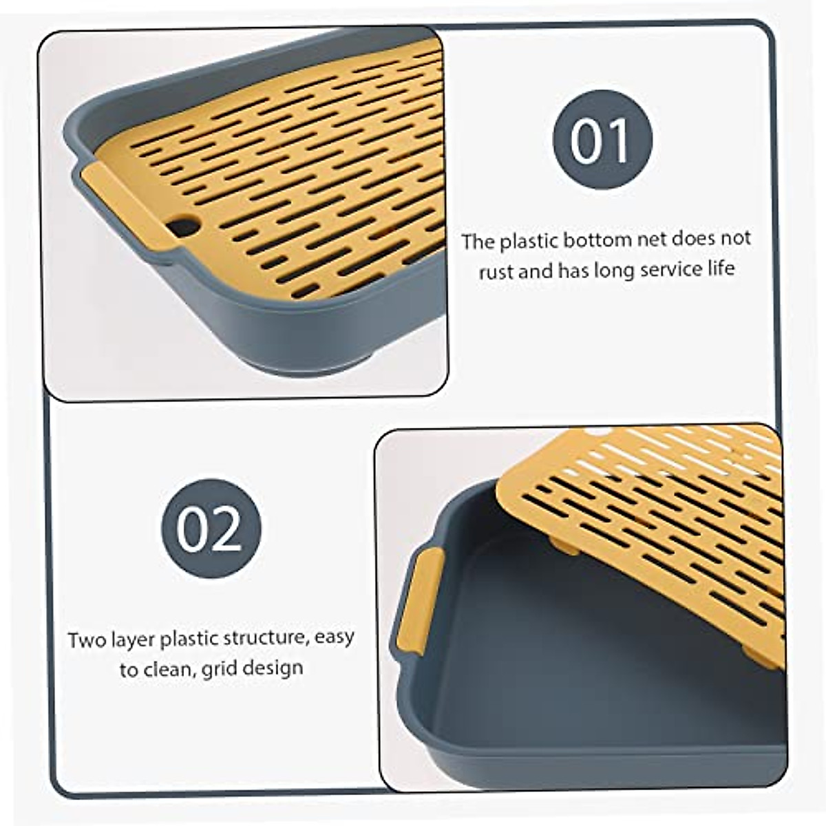 POPETPOP 2pcs Box Rabbit Toilet Outdoor Litter Box Square Serving Tray Litter Box for Large Cat Pet Pan Bedding Box Potty Trainer Corner Litter Box Rabbit Litter Tray Plastic Bunny Potty Pp