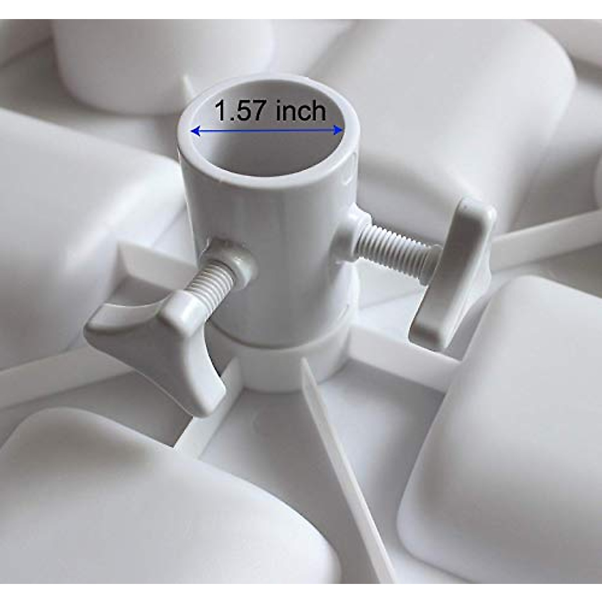 AMMSUN 17" Beach Umbrella Table Tray with 4 Cup Holders, 4 Snack Compartments for Beach, Patio, Garden, Swimming Pool 17 Inch, White