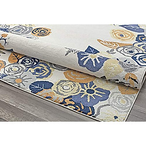 Rugs America Ivory & Multi Blooms Transitional Rug Royal Blossom Golden Ivory VA35D 5'0"X7'0" Area Rug