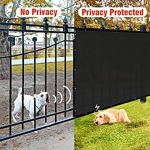iCover 4x25ft Privacy Screen Fence, Garden Windscreen Mesh Shade Sail Net Barrier, Reinforced Bindings and Brass Grommets Cable Zip Ties Included,Black