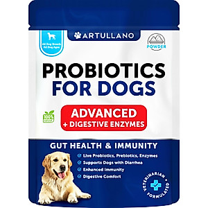 Dog Probiotics and Digestive Enzymes - Enhance Gut Health, Itchy Skin, Allergies, Immunity - 30 Sticks