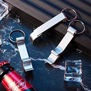 150 Pieces Metal Bottle Opener Split Key Ring Chain Keychain Bulk Aluminum Pocket Claw Bar Soda Beverage Beer Bottle Opener Personalized Wedding Party Favors Openers