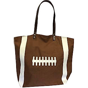 Cocomo Soul Brown Football Tote Bag | Football Bag for Women | Large Football Tote Bag 20 x 17 Inches | Football Mom Bag | Football Bag
