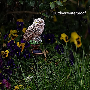 YUEFA Solar owl Light, 3 Pack owl LED Light, Garden owl Outdoor Waterproof，Garden Yard Lawn Landscape Lighting Decoration (Brown)
