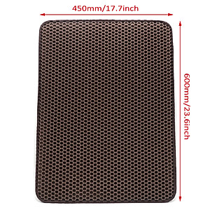 HTTMT- (23.6x18 inch) Pet Supplies Cats Litter & Housebreaking 60X45 Brown Cat litter Mat Double Layer Pad Trapper Folding Pad EVA Foam Rubber…
