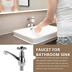 DOITOOL 1 Pair Bathroom Faucets,Cold Water Faucet and Hot Water Faucet Kitchen Basin Sink Faucets,Cold Hot Water Control Water Taps