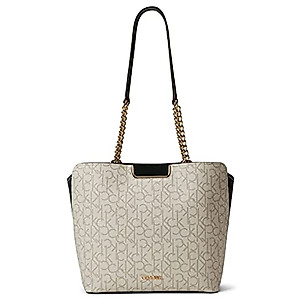 Calvin Klein Finley Signature Tote Vanilla/Khaki/Deep Forest One Size