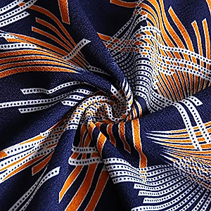 YATHON Women's Vintage Floral Flared A-Line Swing Casual Party Dresses with Pockets (M, YT018-Beige Firework)