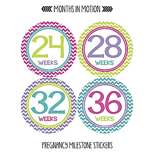 Weekly Pregnancy Growth Stickers Week Pregnant Expecting Photo Prop (Set of 12)