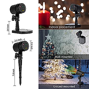 Christmas Lights Laser Projector Outdoor Red and Green Starry Projection Light 3 Working Modes Waterproof Plug in Mountable for Holiday Xmas House Indoor Party New Year Decoration Show, Black