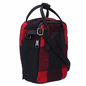 Fjallraven Women's Kanken Plaid Re-Wool Sling Bag, Red/Black, One Size
