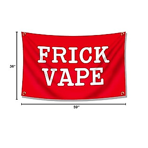 Eksent Banner Red Frick Vape Banner Flag 3x5ft/HD printing/Vibrat Color/150D Polysterfor College Room Dorm With4 Brass Grommets