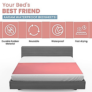 Aaram Ultrasoft Infant Waterproof Dry Rubber Bed Sheet Cover/Toddler Sleeping Mattress Protector/Urine Non-Absorbent Reusable Crib Mat (2 Meter) (78 x 36 Inches) (200 x 90 cm)