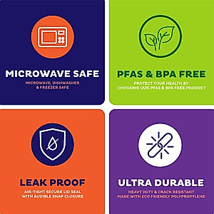 [48 Sets -16 oz.] Plastic Deli Food Storage Containers with Airtight Lids - Soup Containers with Lids