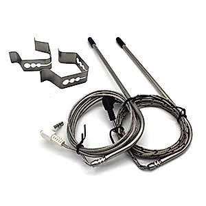 Unifit Meat Probe Replacement Parts for Pit Boss and Traeger Pellet Smokers Grills, Waterproof Temperature Probe Kits (2 PC with Stainless Steel Holder)