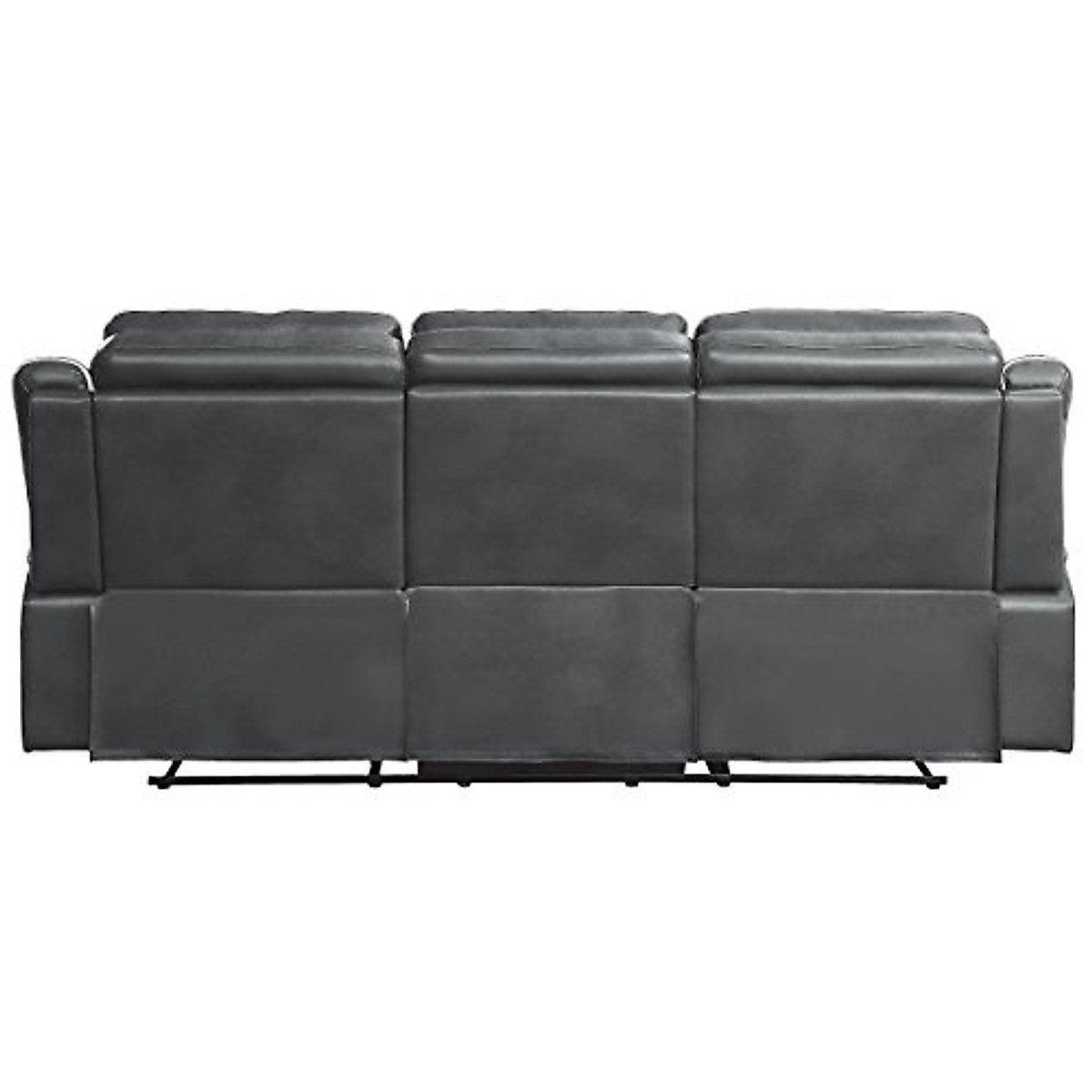 Homelegance Darwan 88" Leather Gel Double Reclining Sofa, Dark Gray