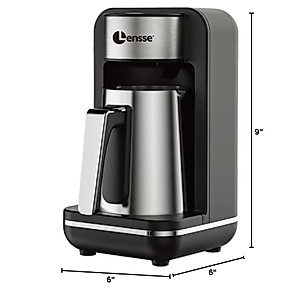 lensse Turkish Coffee Maker, Turkish Brand, 100% BPA Free, 120V, 1 to 4 Cup Brewing Capacity for Delicious Cup of Turkish & Greek Coffee, Turkish Coffee Pot Turkish Coffee Machine