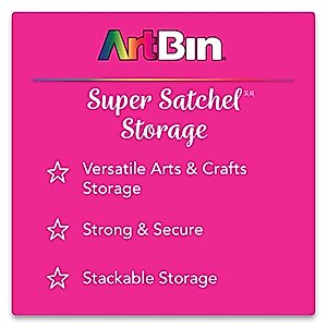 ArtBin Super Satchel Compartment Box - Stackable Durable Art Storage with 8 Removable Compartments, Smart Closure, and Portable Design for Craft Supplies, Threads, Ribbons, Paint Tubes