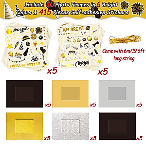 chiazllta 30 Packs Happy New Year Craft Kits for Kids, 2024 New Year Picture Frame DIY Craft Art New Year Party Favor Decor Home Classroom Game Activities