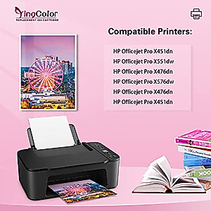 YingColor Compatible 970XL 971XL Ink Cartridge Replacement Compatible for HP 970 XL 971 XL for Officejet Pro X576dw X476dw X476dn X551dw X451dn X451dw Printer, 4 Packs (Black, Cyan, Magenta, Yellow)