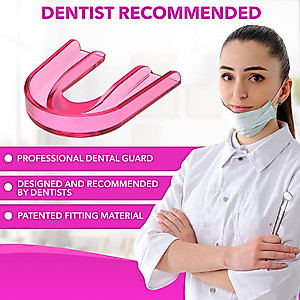 CustMbite Night Guard for Kids, Custom Fit Kids Mouth Guard for Teeth Grinding, Clenching, and Bruxism - Pink, 2 Pack