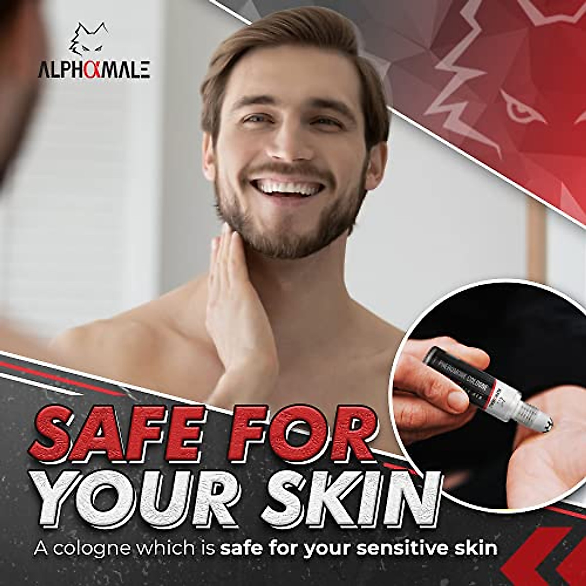 AlphaMale Premium Pheromone Cologne for Men - Savage Scent - Bold, Sultry Men's Cologne Infused with Pheromones for Attraction - Potent, Long-Lasting Formula to Attract Women - 0.34oz (10mL)