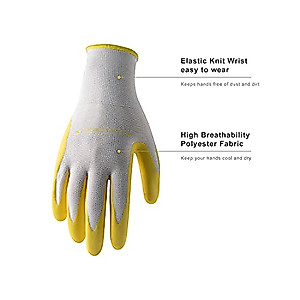 Gardening Gloves for Women, Womens Work Gloves with Foam Nitrile Coating, 3 Pairs Breathable Protective Work Gloves Garden Gloves DIY Gloves (Small, 3 pairs)
