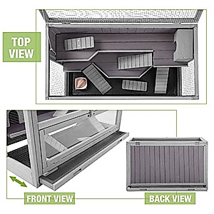 Guinea Pig Cage Hamster Cage 3 Levels Small Animal Cages with Chewing Toy, Food Bowl, Seesaw, Hideout and Plastic Tray…