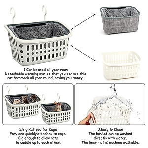 tangtty Ferret Rat Hammock 2 PCS Ferret Cage Accessories Washable Rat Hammock on Ferret Cage Soft Hiding Playing Sleeping Guinea Pig Hammock for Ferrets, Rat, Sugar Glider, Squirrel, Guinea Pig.