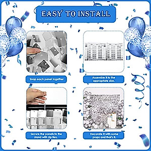 Shimmer Wall Backdrop Panels Silver Sequin Wall Backdrop Decoration for Birthday, Anniversary Wedding Engagement Party Decoration,12 Pieces