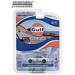 Greenlight 41135-C Gulf Oil Special Edition Series 1-1971 Skyline GT-R 1/64 Scale
