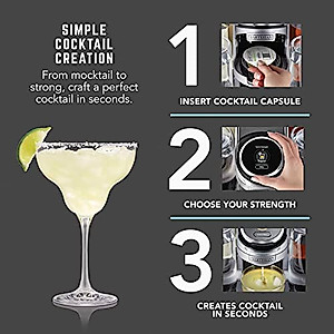 Bartesian Professional Cocktail Machine, 5 Premium Glass Bottles, 55306