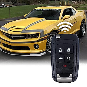 Car Keyless Entry Uncut Key Fob fit 2010-2016 Chevy Camaro Equinox Cruze,12-2016 Chevy Malibu Buick Lacrosse Verano(OHT01060512 5Buttons) 2 Pack