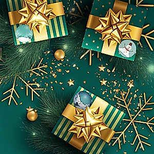 Winter Holiday Christmas Stickers, 1.5" Circle Seals, 500 Labels for Packaging, Presents, and Envelope Mailing. Made in The USA! (Snow Theme, 1 ROLL)