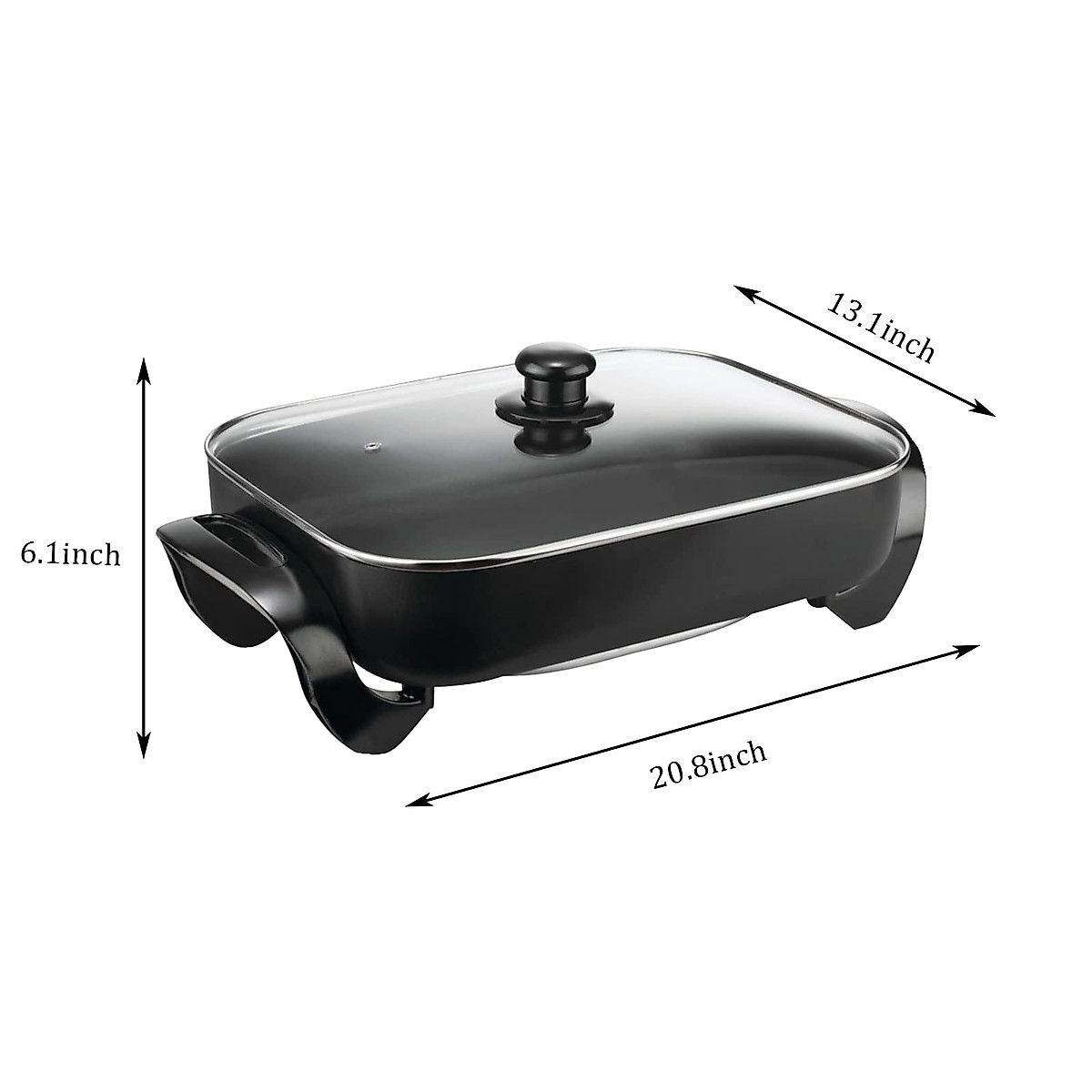 Large Capacity Nonstick Electric Skillet - Serves 4 to 6 People (16 inch)