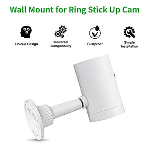 2Pack Wall Mount Compatible with Ring Stick Up Cam & Ring Indoor Cam, 360 Degree Adjustable Mounting Bracket Accessories for Your Ring Surveillance Camera - White