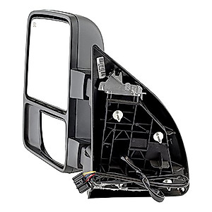 AKKON - For 2008-2016 F250 F350 F450 F550 SuperDuty Smoked Extendable Towing Manual Telescoping Wide Angle Side Mirrors Pair