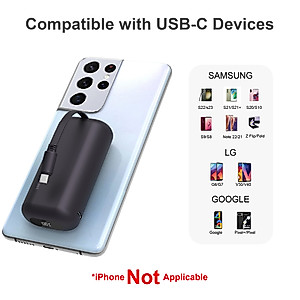 Portable Charger with Built-in USB-C Cable,10000mAh 18W PD Fast Charging Power Bank.Ultra-Compact Battery Pack Compatible with iPhone 15,15 Plus,15 Pro,Samsung Galaxy S23,S22,S21,Moto,LG (Black)