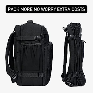 ECOHUB 16'' Travel Backpack For Women Men Airline Approved Personal Item Bag Essentials Laptop Casual Daypack Small Hiking Lightweight Waterproof Backpack, Black