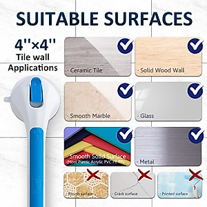 TAILI Shower Grab Bar Suction Grab Bars for Bathtubs and Showers for Elderly, Shower Grab Bars for Seniors Bathroom Safety Handle for Elderly, Handicap Balance Assist Bath Handle No Drilling Removable